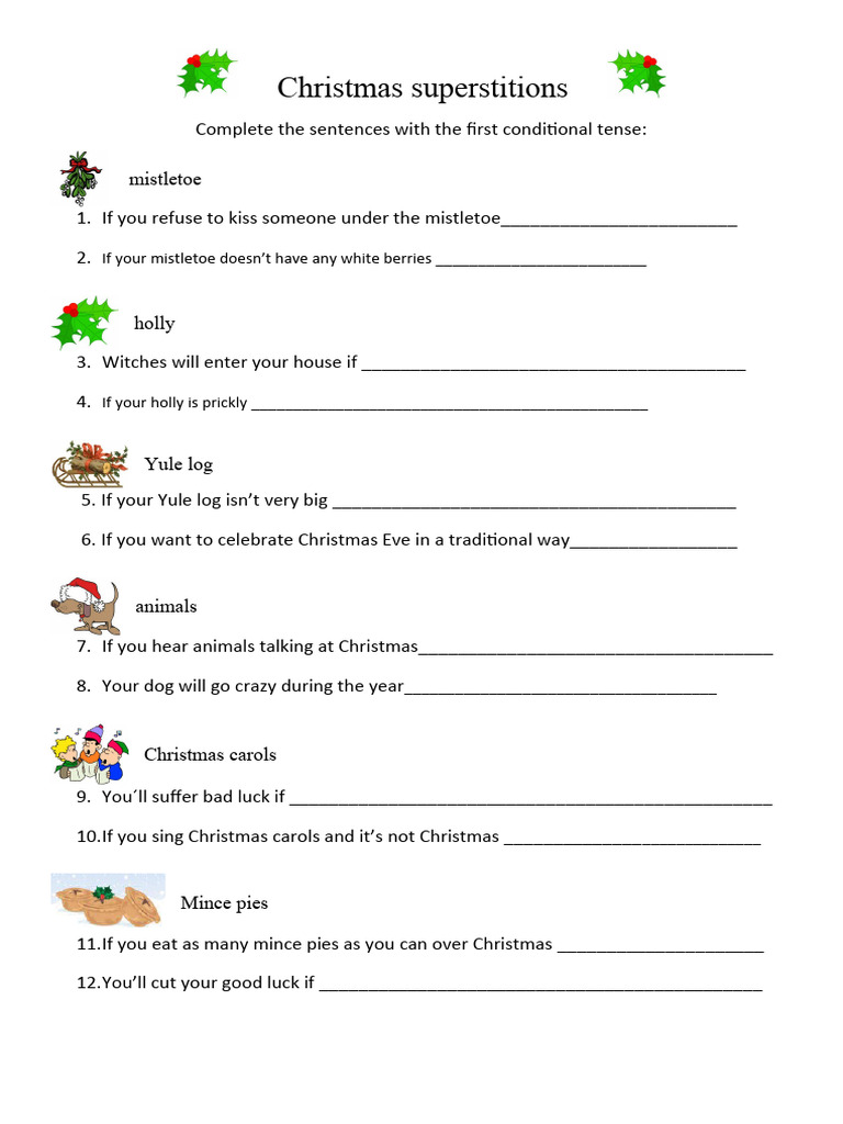 Christmas Superstitions Oneonone Activities Reading Comprehension ...