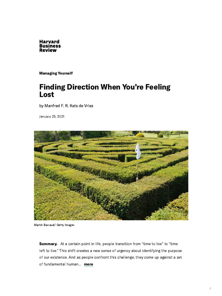 Finding Direction When You're Feeling Lost | PDF | Social Psychology | Behavioural Sciences