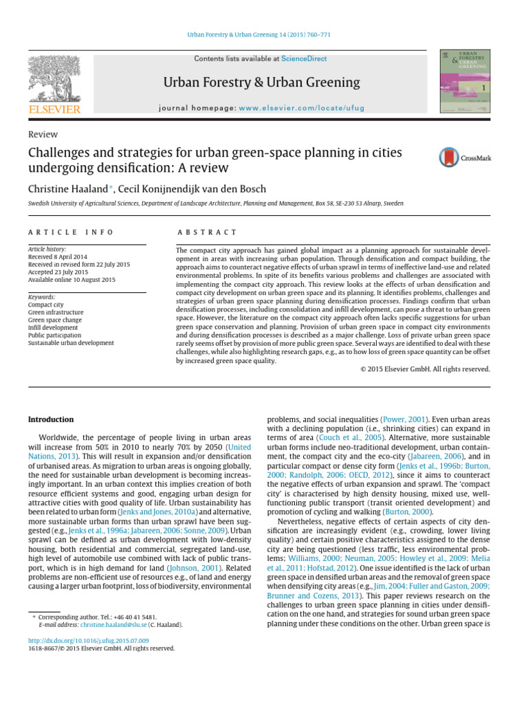 Challenges and Strategies For Urban Green-Space Planning in Cities ...