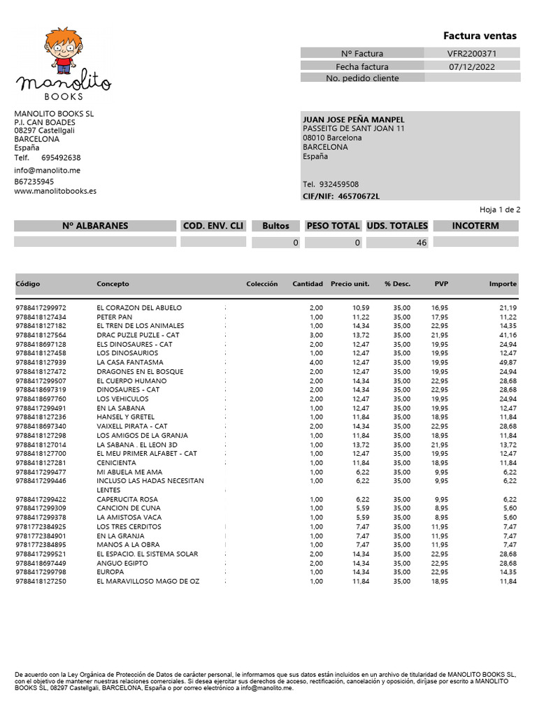 Factura Ventas | PDF | Factura | Contabilidad