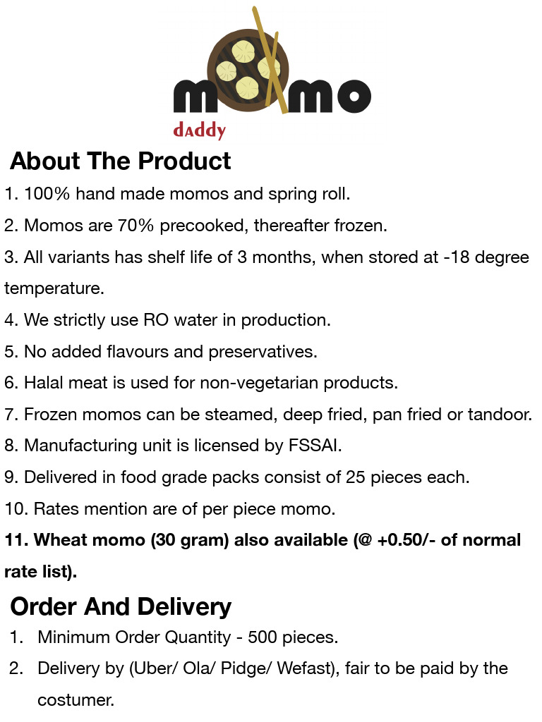 Momo (20 GM & 30 GM) and Spring Roll Detail and Pricing 2023 | PDF ...