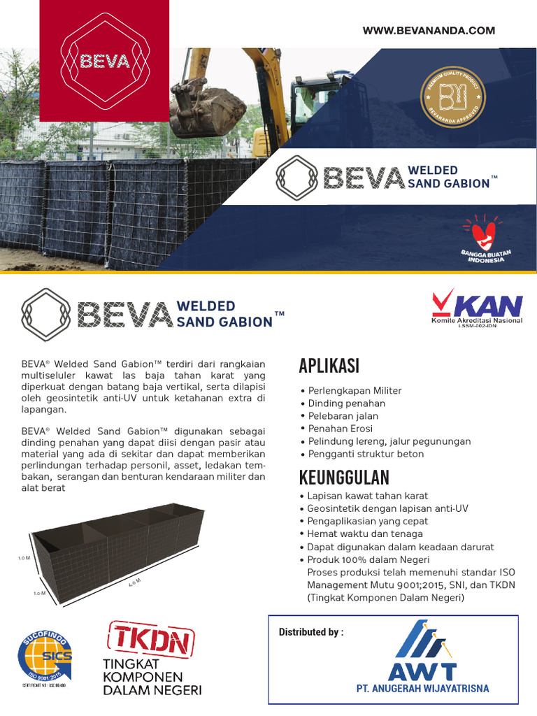 Brosur Beva Welded Sand Gabion Dsitributed by Awt | PDF