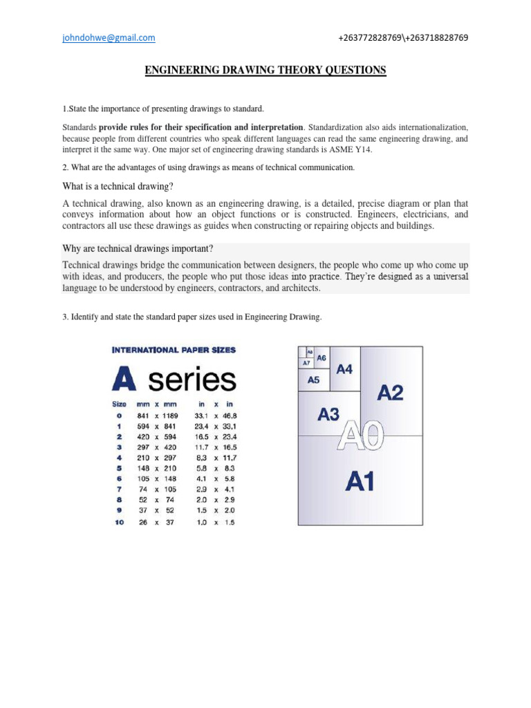 Engineering Drawing Theory Questions | PDF | Technical Drawing | Geometry