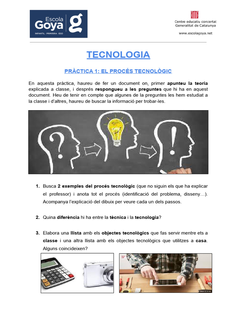 3r A Pràctica 1 - Procés Tecnològic | PDF