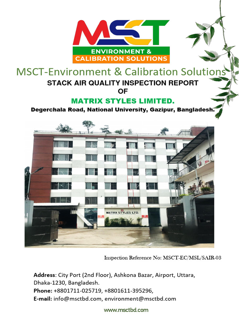 Stack Air Quality Inspection Report | PDF | Particulates | Determinants ...