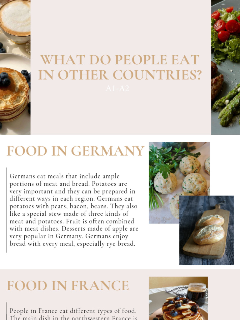 LERA Pro English - What Do People Eat in Other Countries | PDF