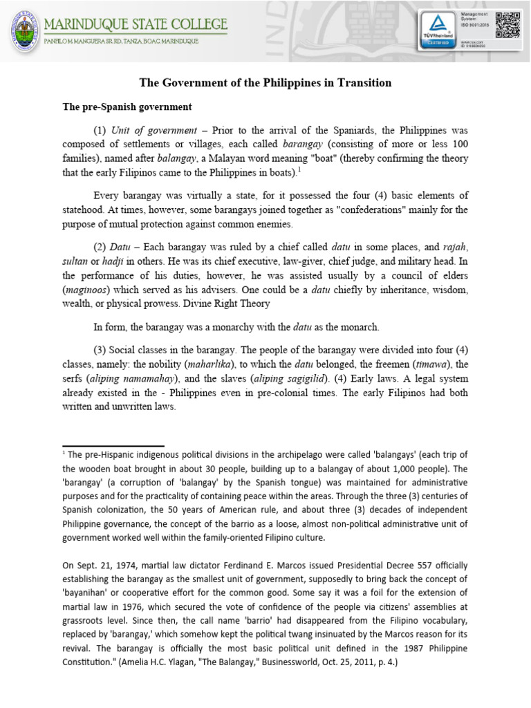 Philippine Government Structure Overview | PDF | President Of The ...