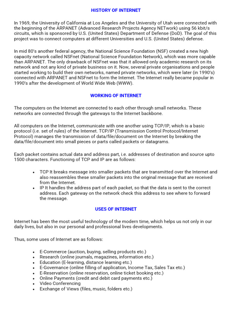 Internet Basics Full | PDF | World Wide Web | Internet & Web