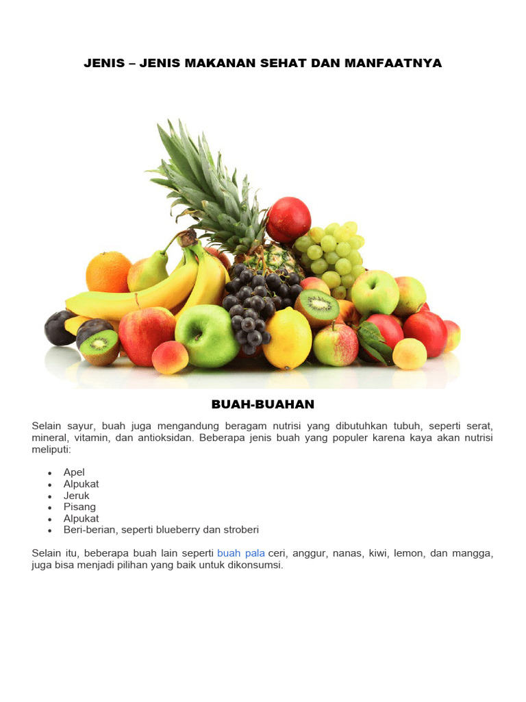 Jenis-Jenis Makanan Sehat | PDF