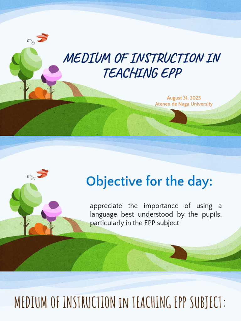 Medium of Instructions in Teaching Epp | PDF | Second Language | First Language
