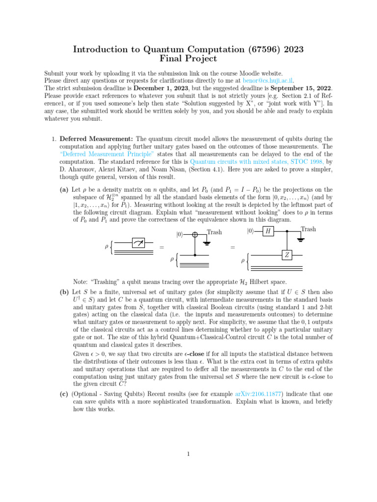 Final 2023 Tex | PDF | Quantum Computing | Theoretical Computer Science