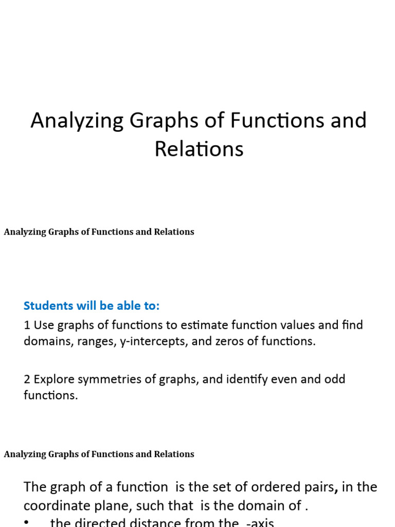 1 2 Analyzing Graphs of Functions and Relations | PDF | Function (Mathematics) | Mathematics