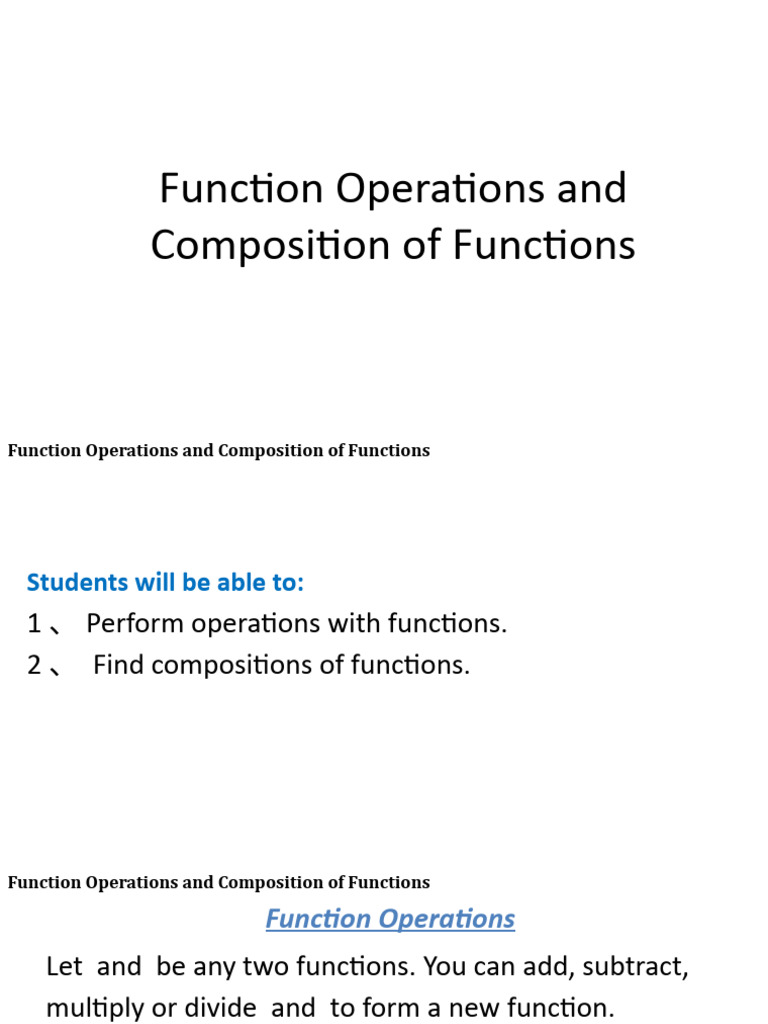 1-6 Function Operations and Composition of Functions | Download Free ...
