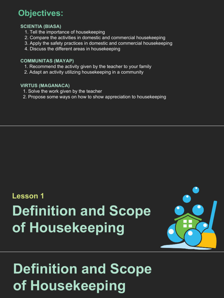Importance and Scope of Housekeeping | PDF | Housekeeping | Home