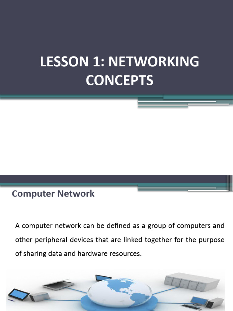 LESSON 1-Networking Concepts | PDF | Computer Network | Internet Protocol Suite