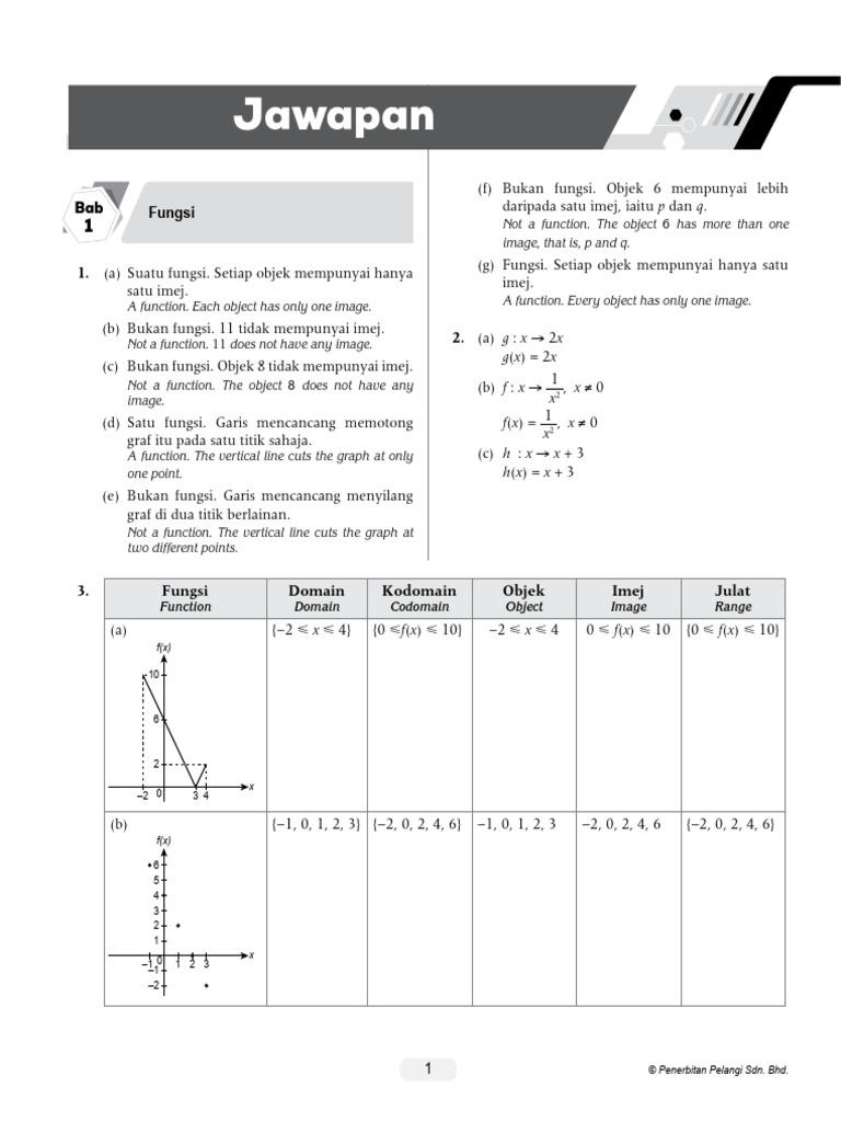 Jawapan | PDF | Function (Mathematics) | Mathematical Relations