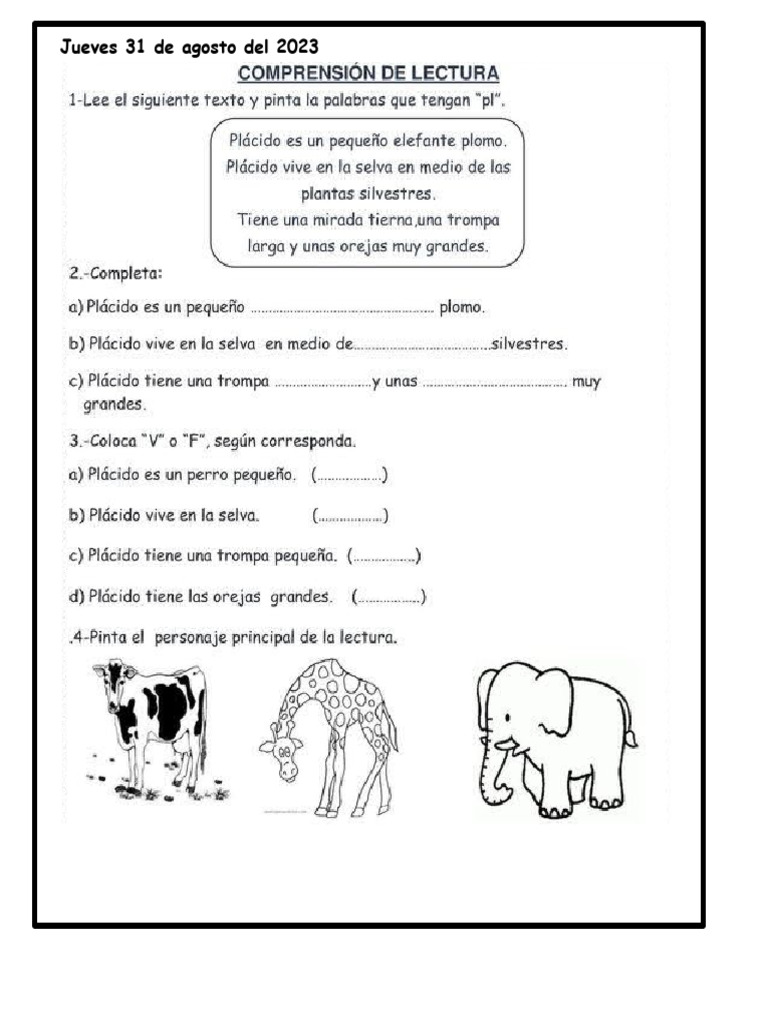 Practicamos La Pla Ple Pli Plo | PDF