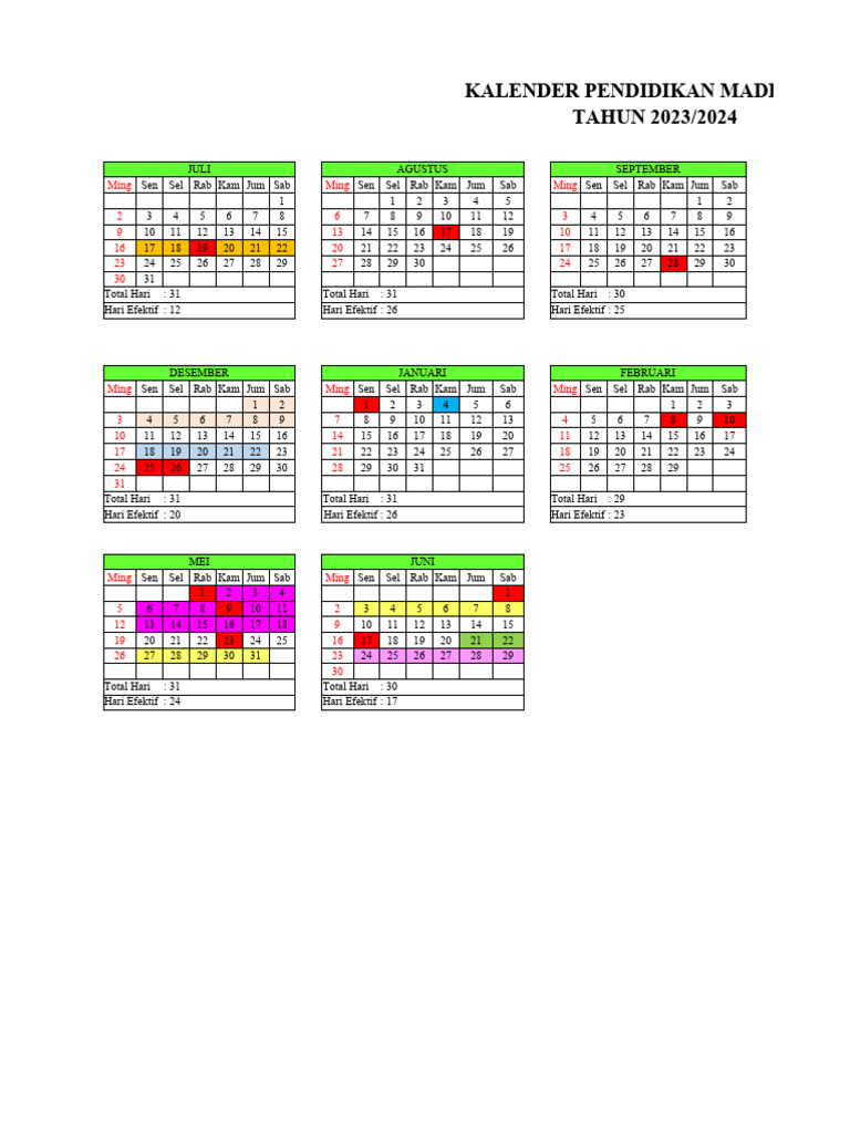 Kalender Pendidikan | PDF