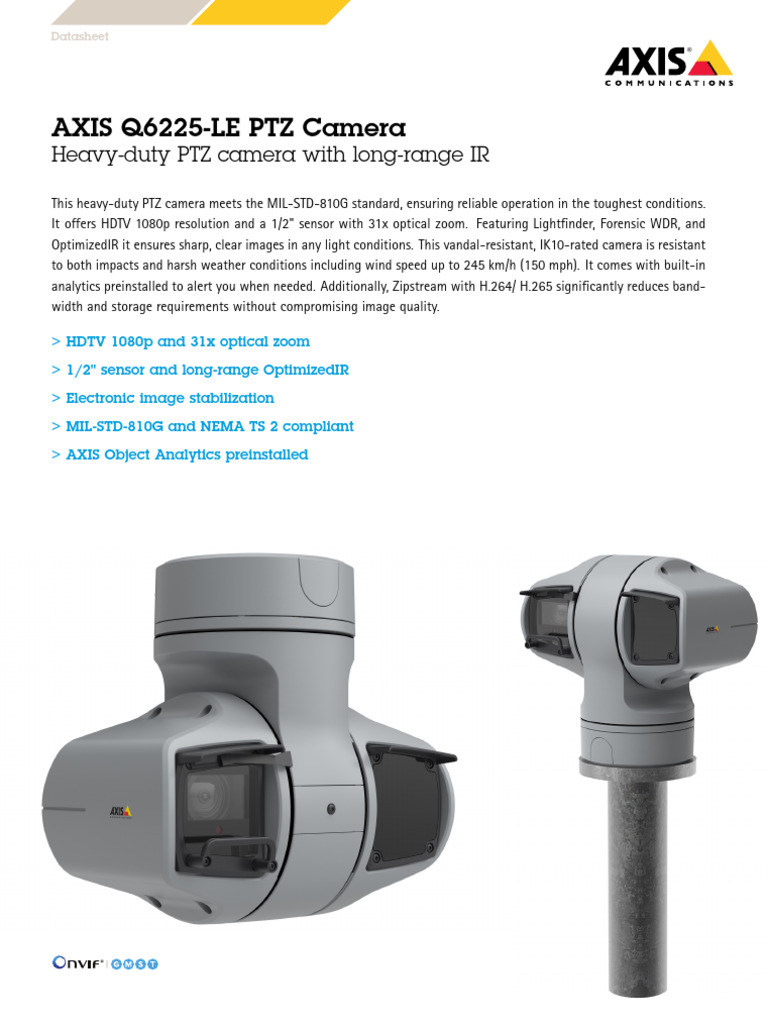 Axis q6225 Le PTZ Camera en US 397916 | PDF | Camera | Computer Network