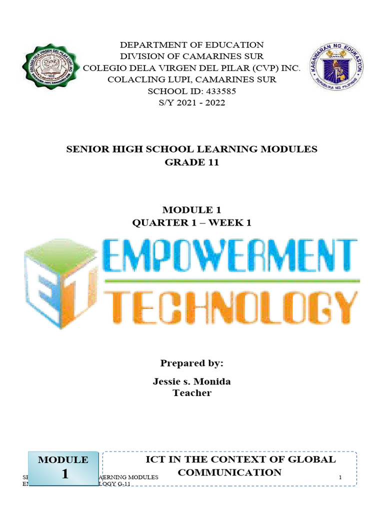 q1 Module 1 Emptech | PDF | World Wide Web | Internet & Web