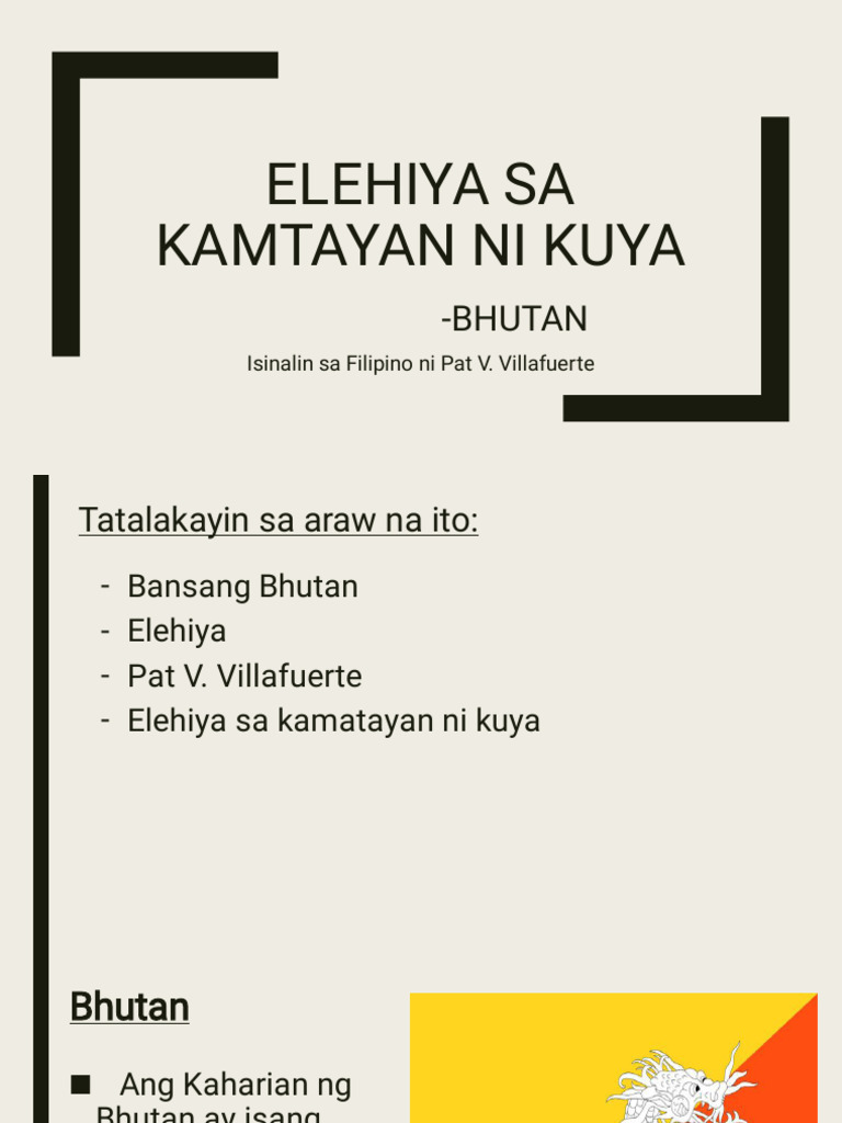 Elehiya Sa Kamatayan Ni Kuya | PDF