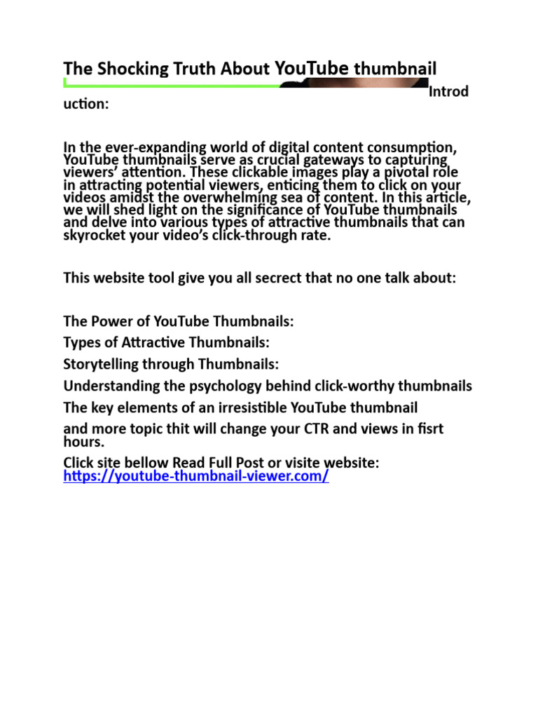 YouTube Thumbnail Secrets for Clicks | PDF | Social Science