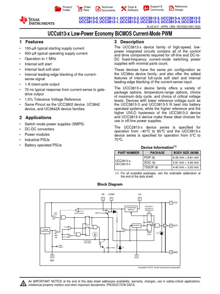 Ucc3813 1 | PDF | Amplifier | Electrical Engineering