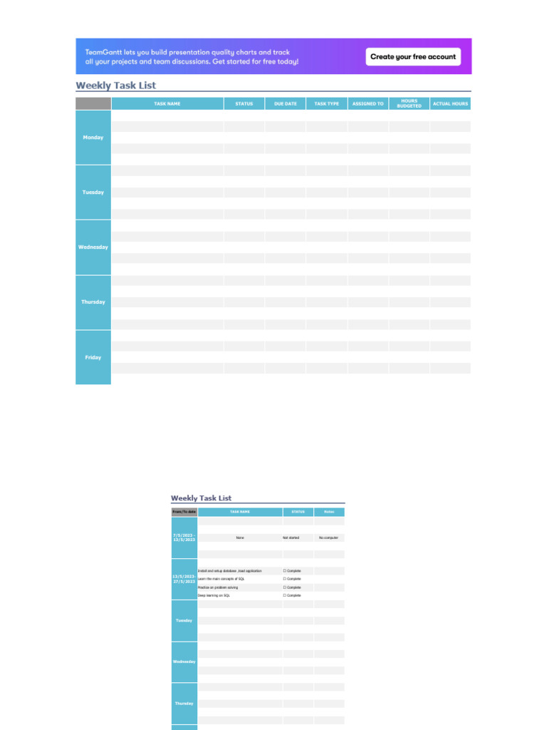 Task Tracker Template | PDF