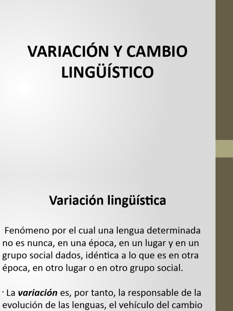 8 Variacion y Cambio Ling Istico | PDF | Dialecto | Lingüística