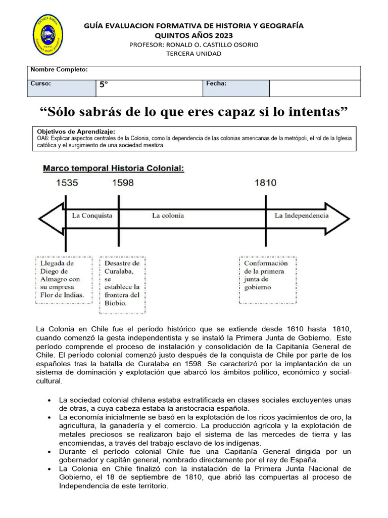 Guia Ev. Formativa Comprension Lectora La Colonia | PDF