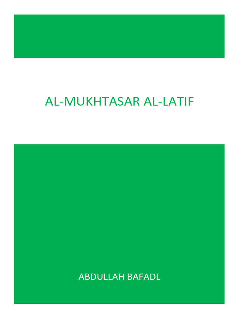 Al Mukhtasar Al Latif Abdullah Bafadl in Indonesian PDF | PDF