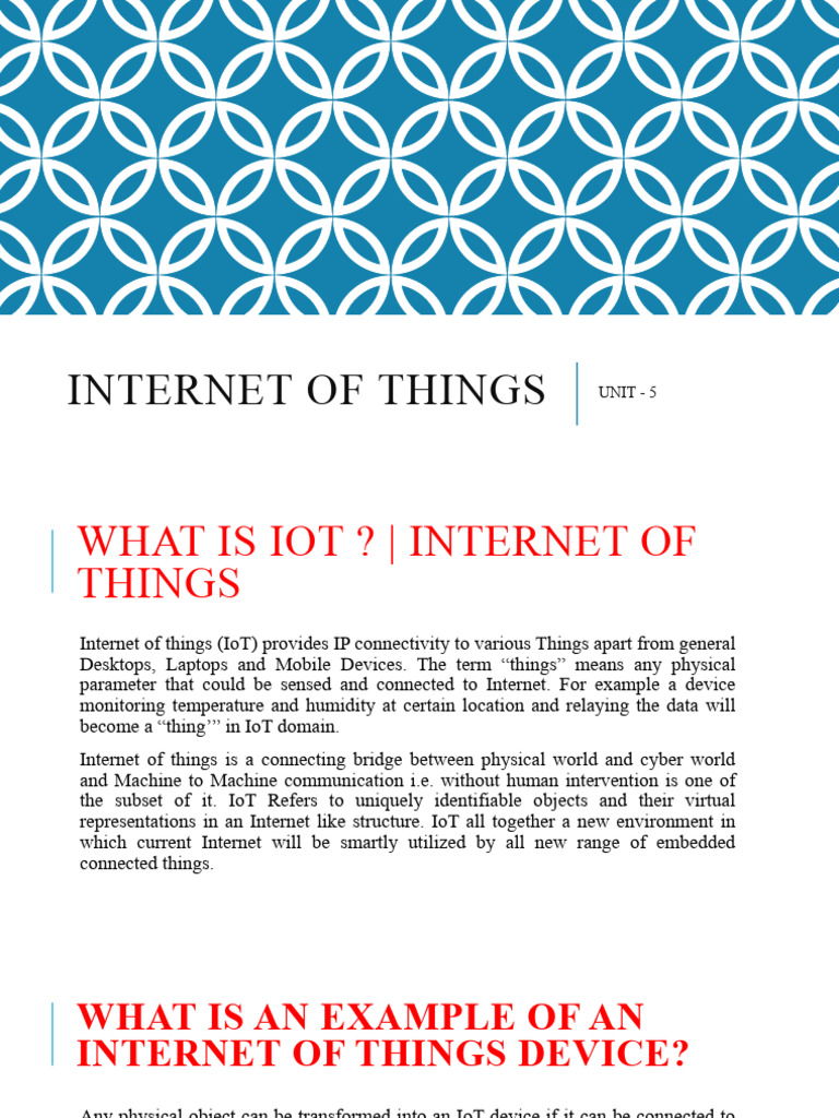Unit 5 - IoT | PDF | Representational State Transfer | Internet Of Things