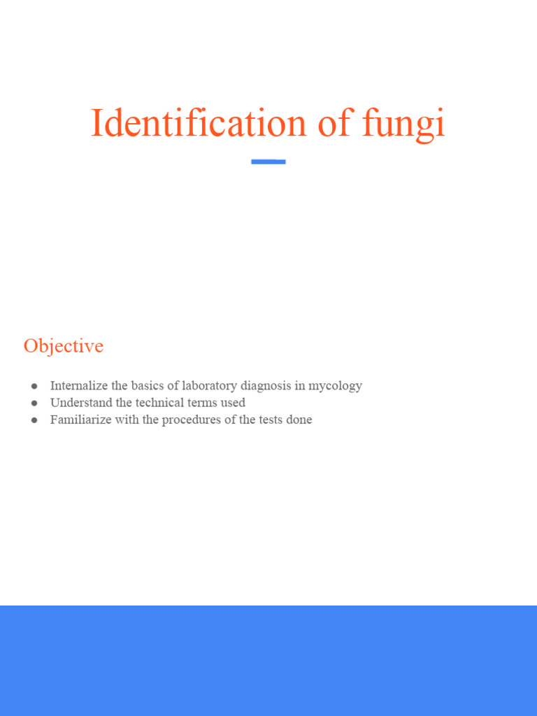 Identification of Fungi | PDF | Staining | Medical Specialties