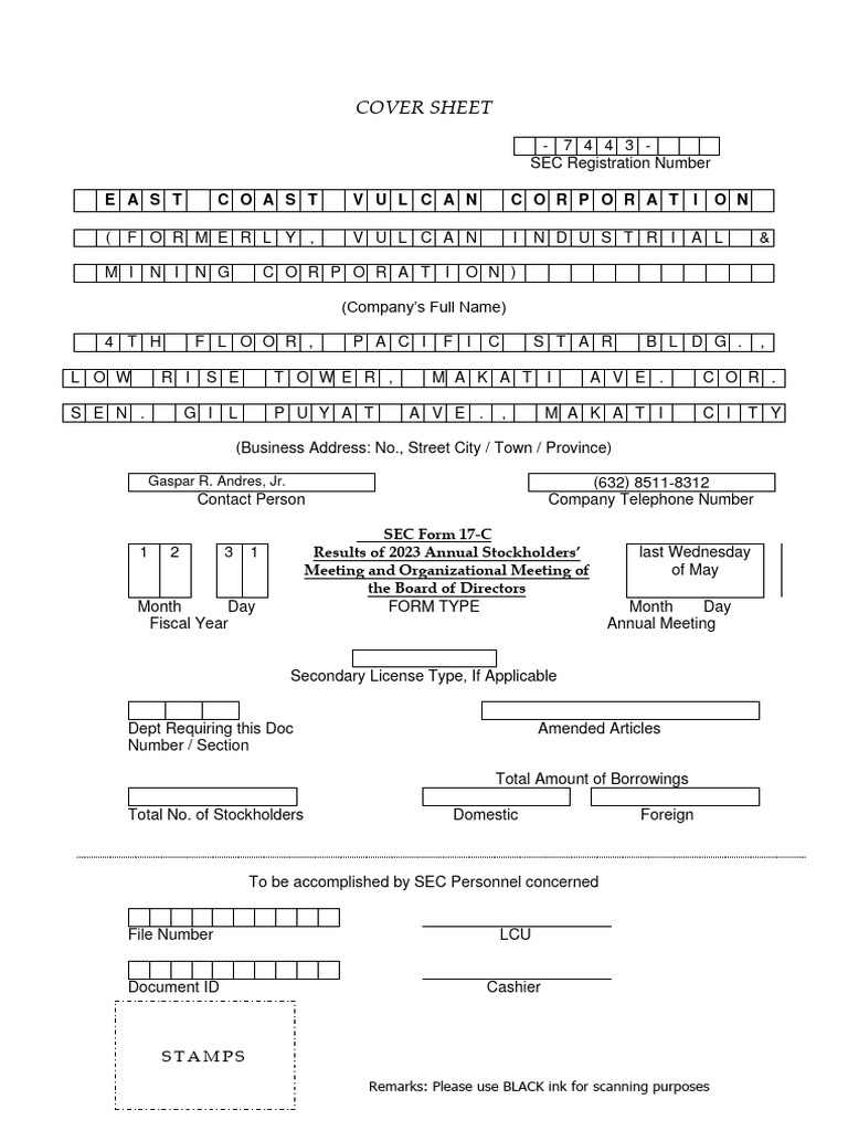ECVC - SEC Form 17-C - Result of ASM and OBM | PDF | Securities ...