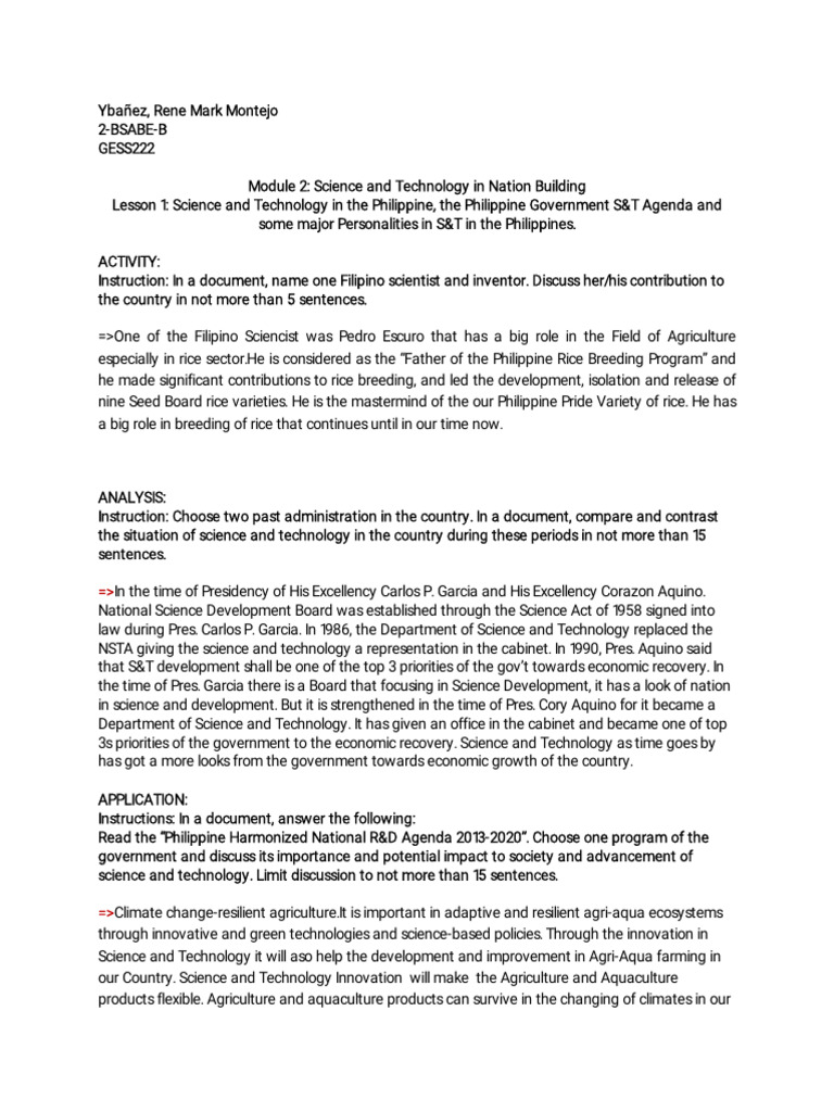 Share 2-BSABE-B - YBAÑEZ, RM. - Module 2-L1 | PDF