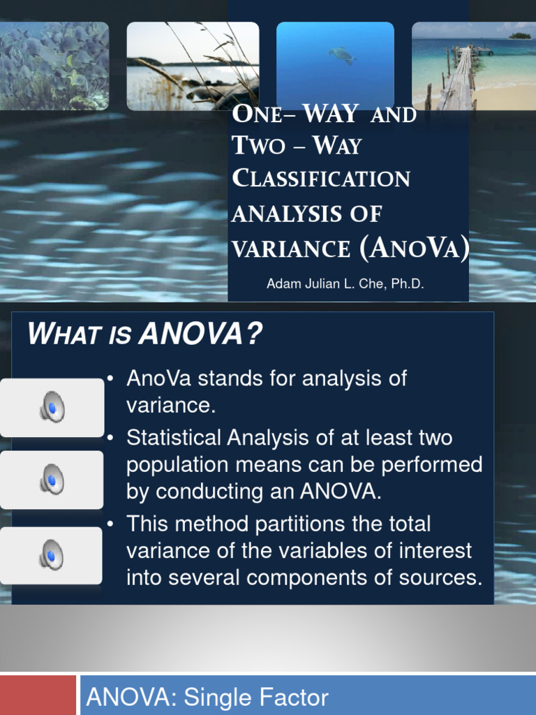One Way and Two Way Classification Analysis of Variance - P10A, P10B, P11A, P11B, P12A, P12B ...