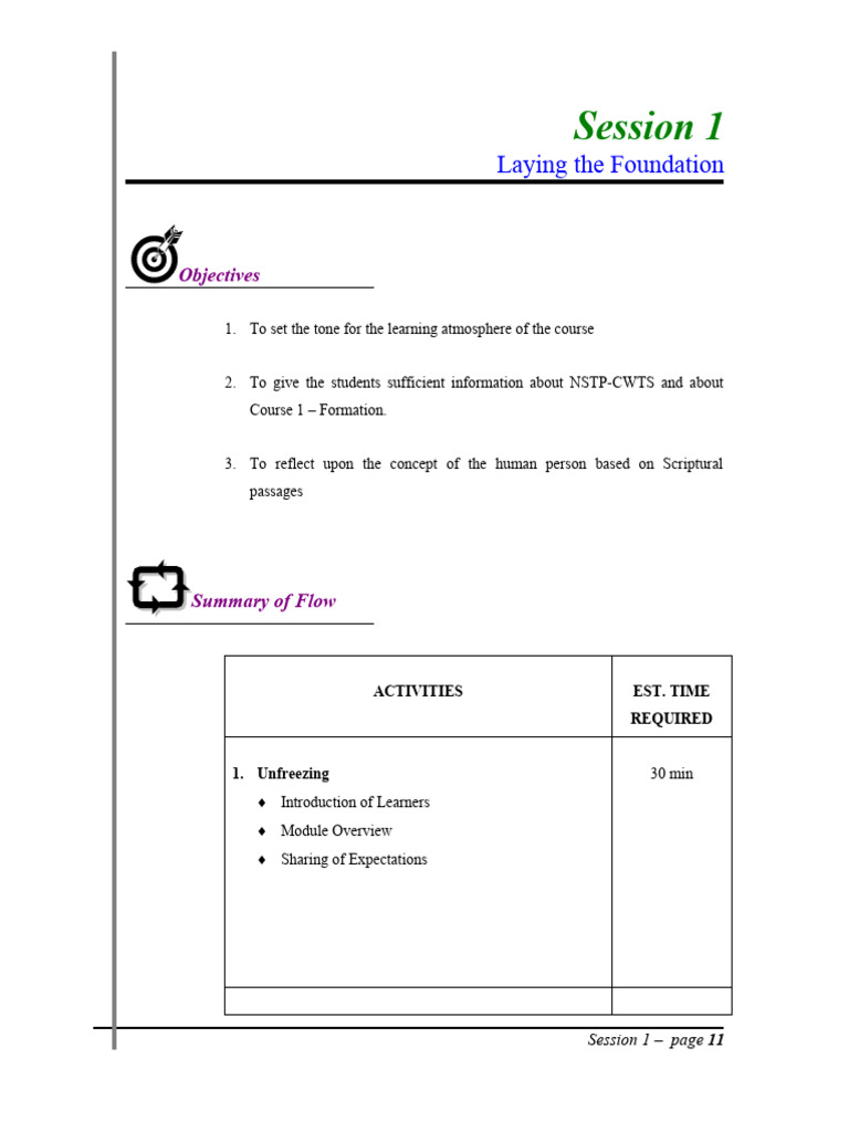 Session 1 | PDF | Bible | Learning