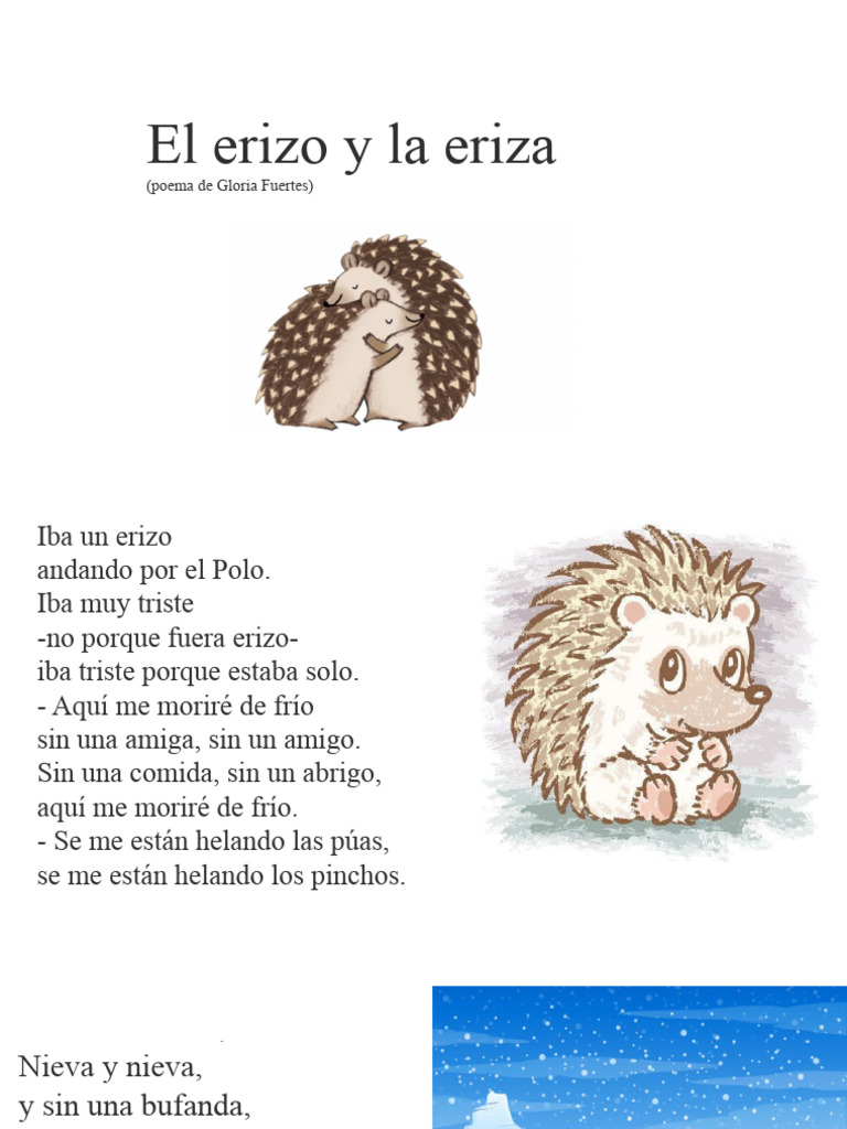 El erizo y la eriza: un poema infantil | PDF
