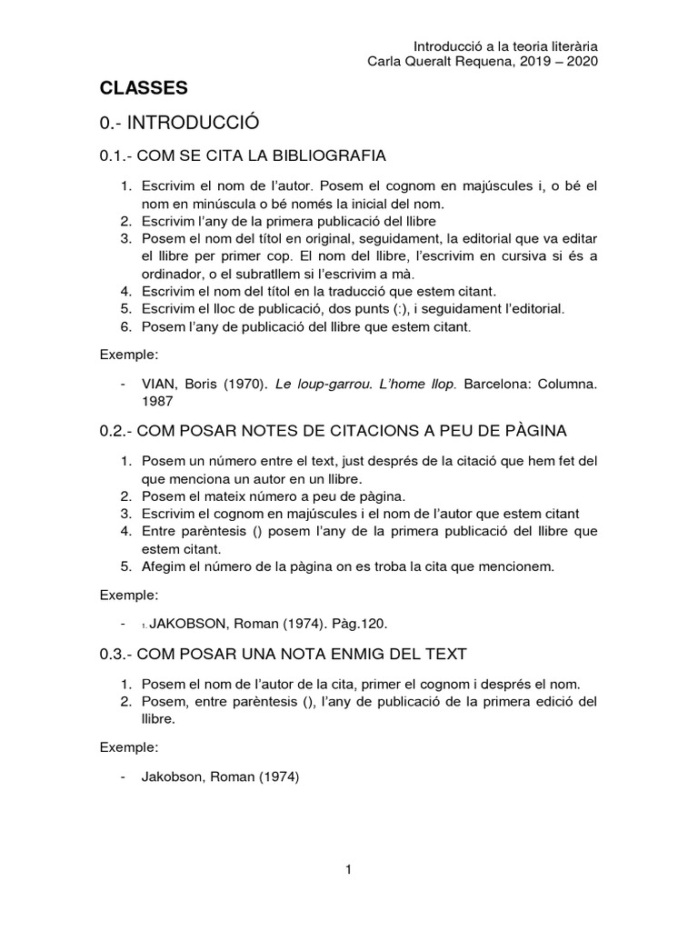 Introducció A La Teoria Literària, Apunts de Classe | PDF Introducció A La Teoria Literària, Apunts de Classe | PDF