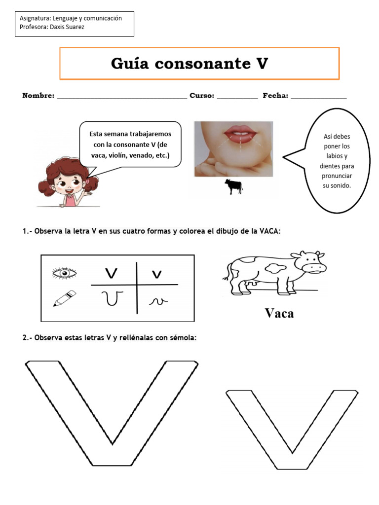 Guía Consonante V | Descargar gratis PDF | Lingüística