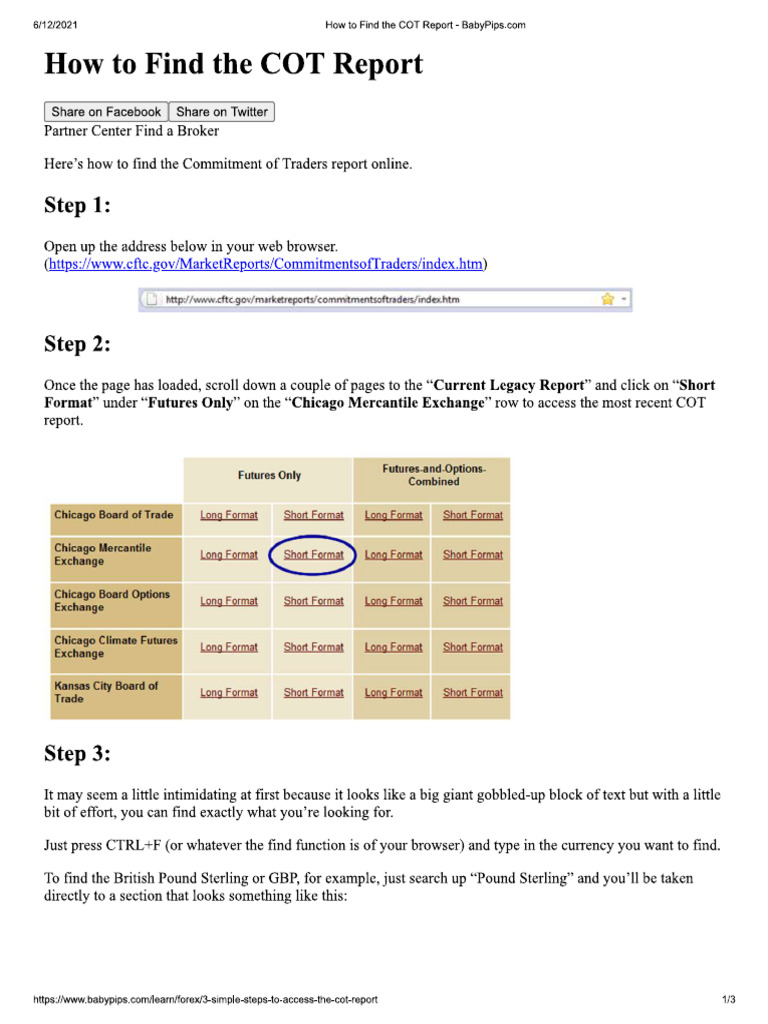 How To Find The COT Report | PDF