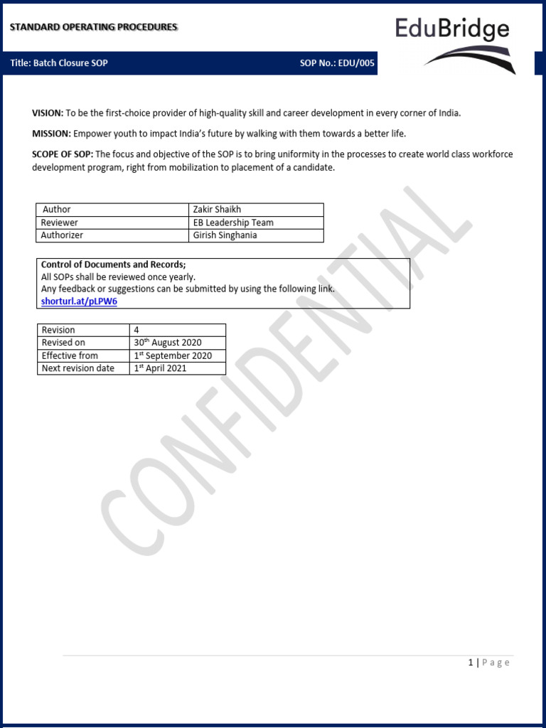 Batch Closure SOP | PDF | Information Technology Management | Business