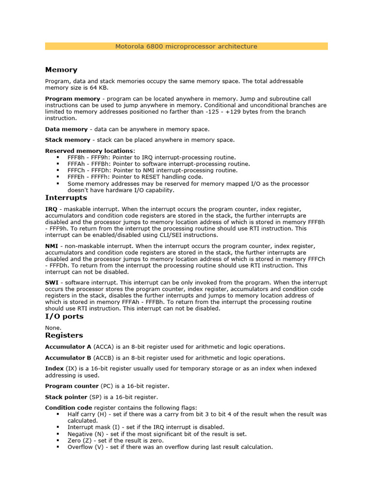 BABARAN - ASSIGNMENT (Motorola 6800 Microprocessor) | PDF | Pointer ...