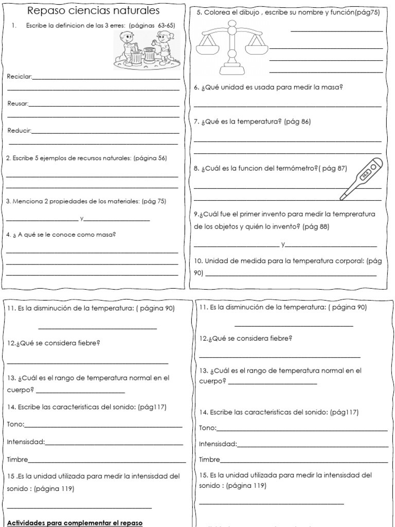 REPASO CIENCIAS 3 Grado | PDF