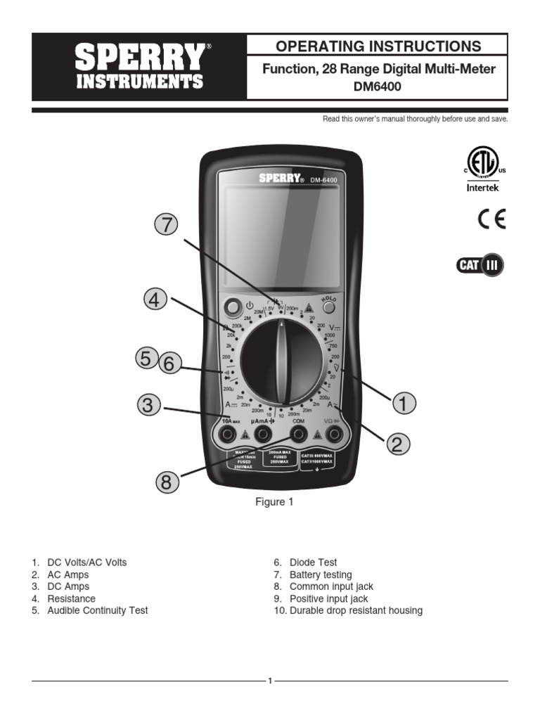 Sperry DM-6400 Manual | PDF | Manufactured Goods | Electronic Engineering