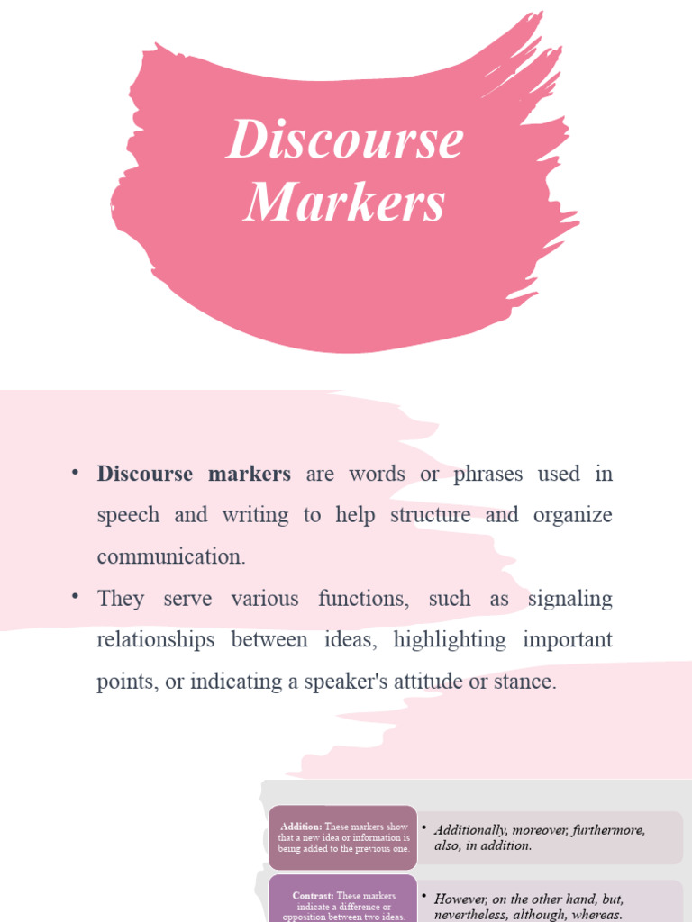 Discourse Markers | PDF