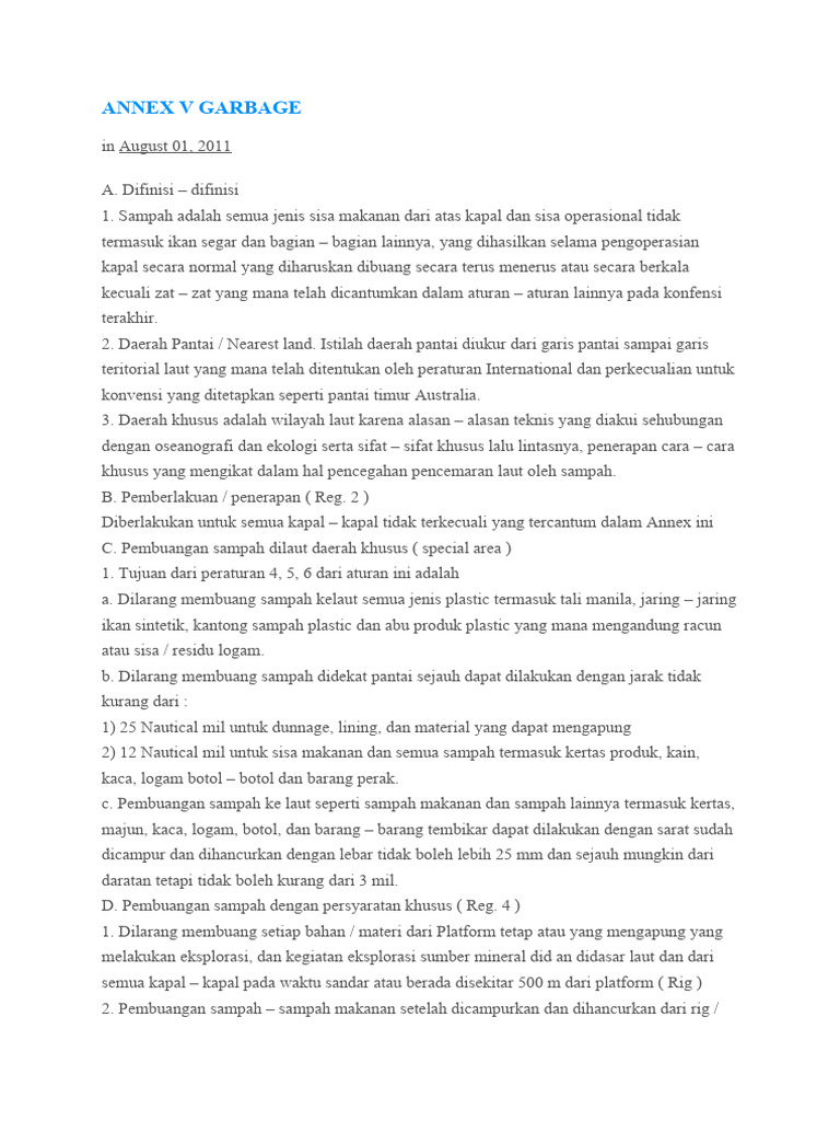 Annex 5 - Garbage | PDF