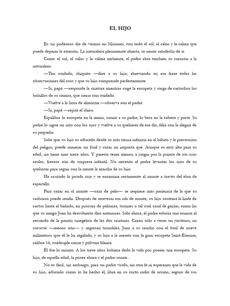 El Hijo, de Horacio Quiroga | PDF