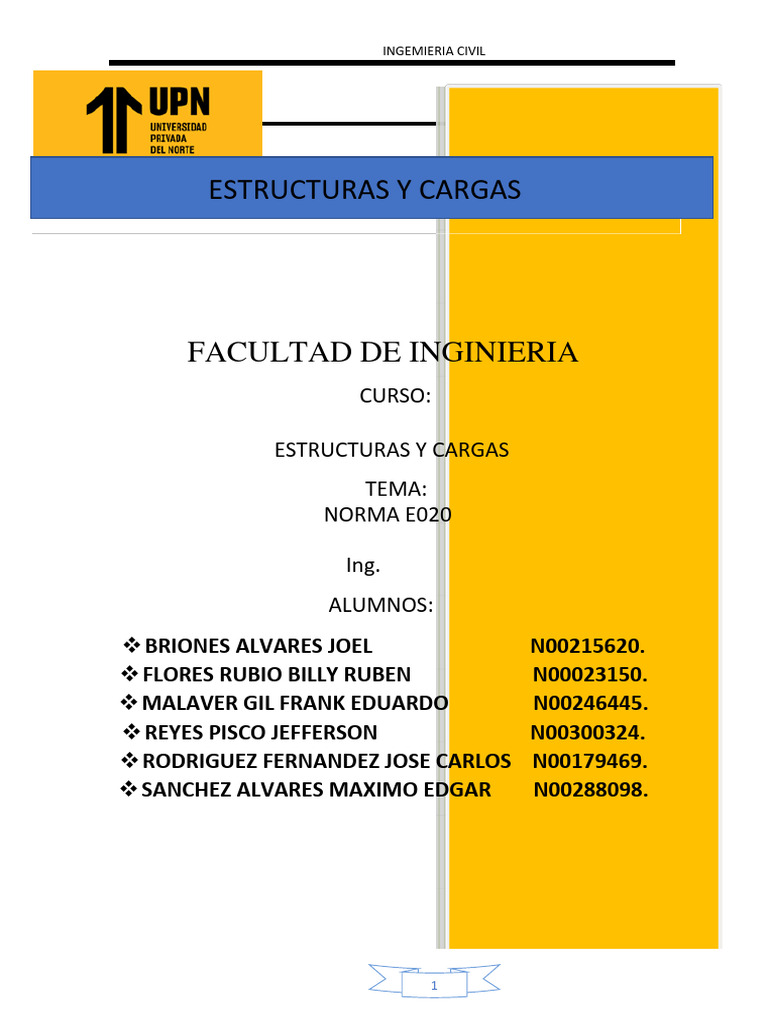 Informe 1 de Estructuras y Cargas T1 | PDF | edificio | Herida
