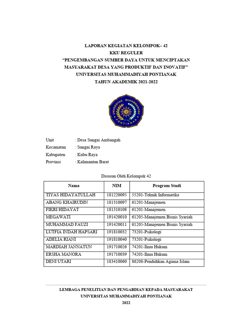 Laporan Kegiatan Kku-42 | PDF